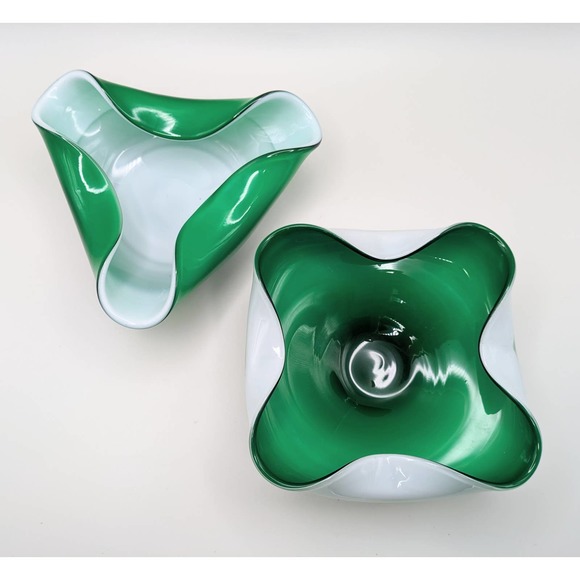 Wales | Accents | Rare Set Japanese Square Triangle Reverse Green White ...